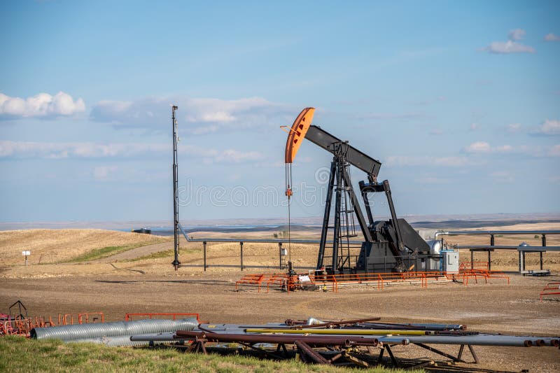 Pumpjacks Working in the Oil Fields of Alberta Stock Image - Image of ...