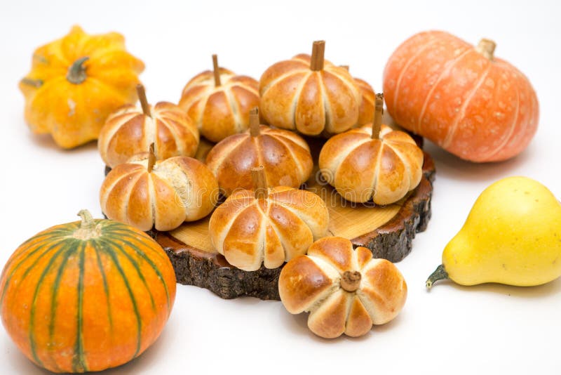 Pumpkin Buns on the Baking Rack. Autumn Concept Stock Image - Image of ...