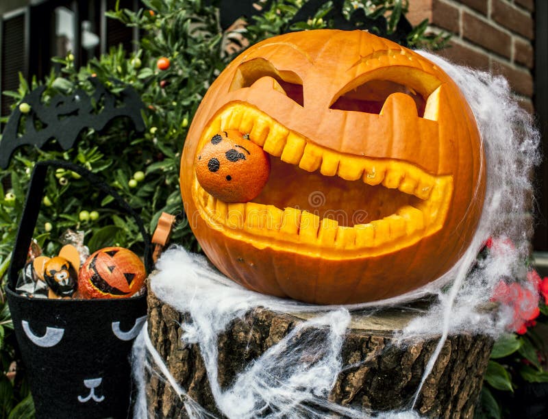 Halloween decorations stock image. Image of scary, carved - 259532917