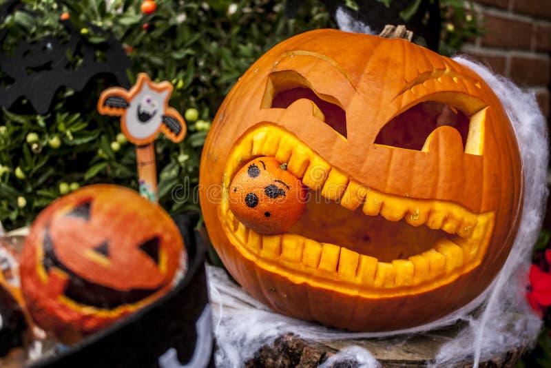 Halloween decorations stock image. Image of carved, decorations - 259532935