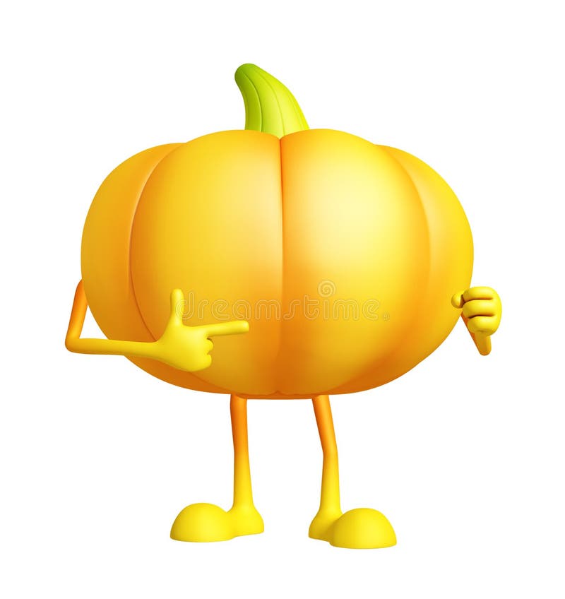 Pumpkin Character Pointing Pose Stock Illustrations – 15 Pumpkin ...