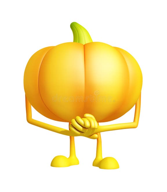 Pumpkin Character with Promise Pose Stock Illustration - Illustration ...