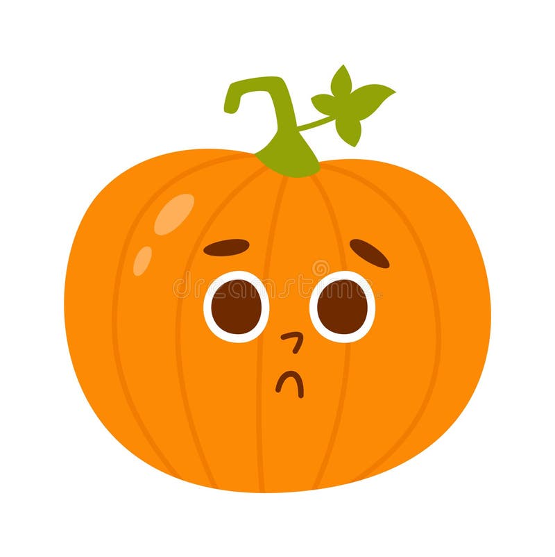 Pumpkin Character Shocked stock vector. Illustration of pumpkin - 282151895