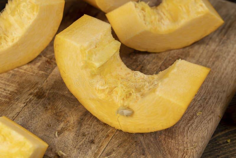 Pumpkin Closeup, Orange Pumpkin Fruit Details Cut into Pieces for ...