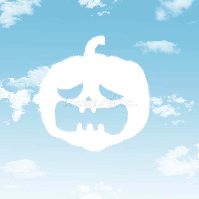 Pumpkin Cloud Shape , Concept of Halloween Stock Illustration ...