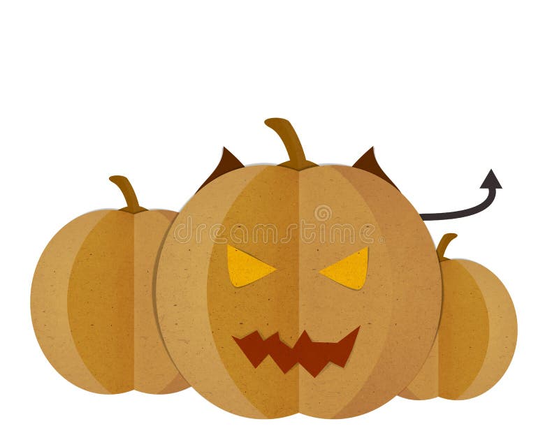 Pumpkin Devil on White Background. Stock Illustration - Illustration of ...
