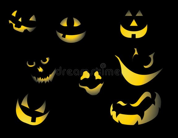 Pumpkin Faces stock vector. Illustration of black, drawings - 2956672