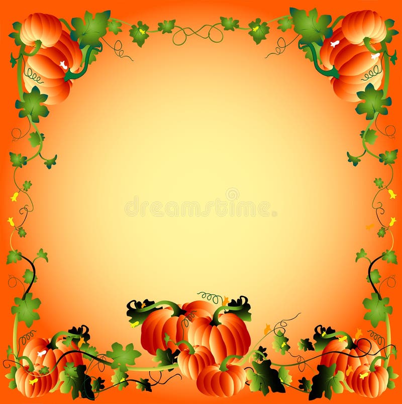 Pumpkin frame stock vector. Illustration of card, thanksgiving - 1427070