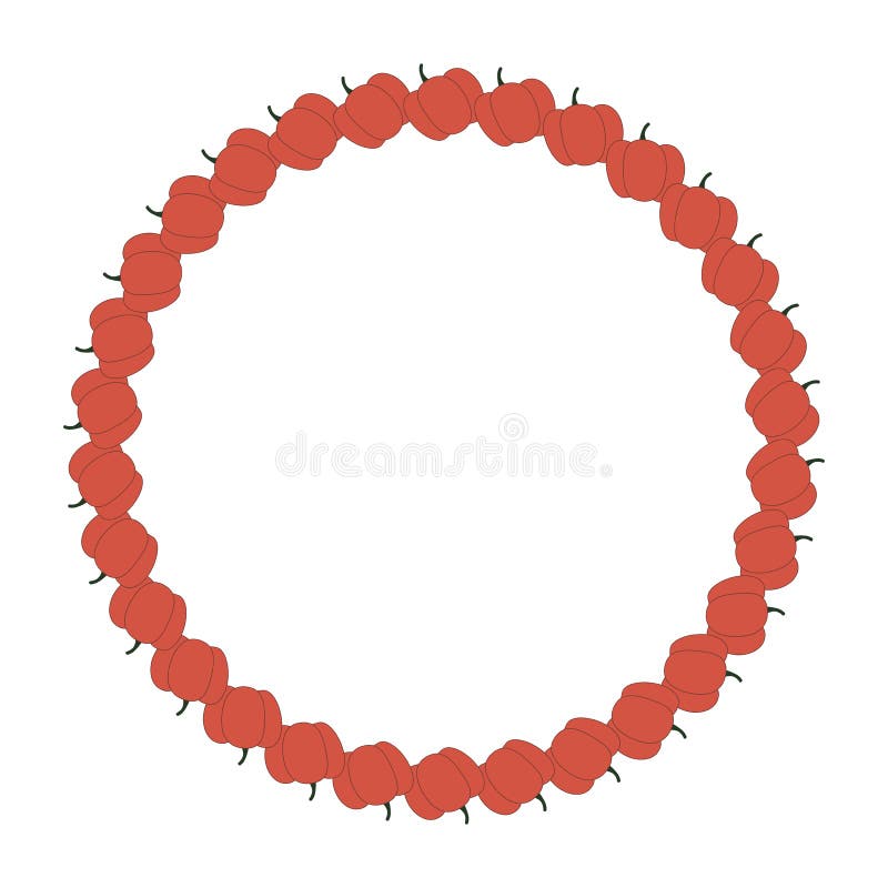 Pumpkin Frame. Circle Thanksgiving Border. Vector Illustration Stock ...