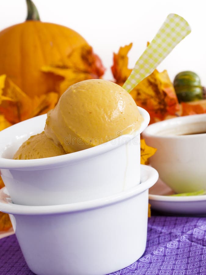 Pumpkin Gelato stock photo. Image of eating, coffee, leafs - 26810582