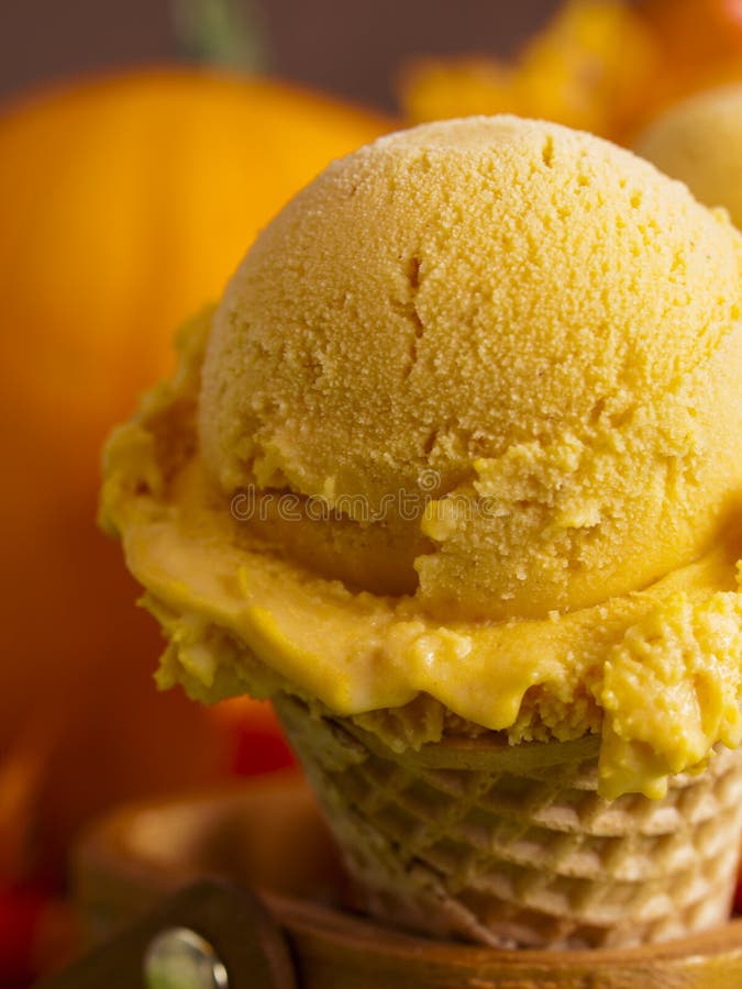 Pumpkin Gelato stock photo. Image of cone, organic, food - 26810964