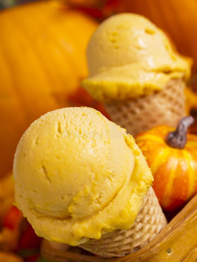 Pumpkin Gelato stock image. Image of cone, eating, fruit - 26811087
