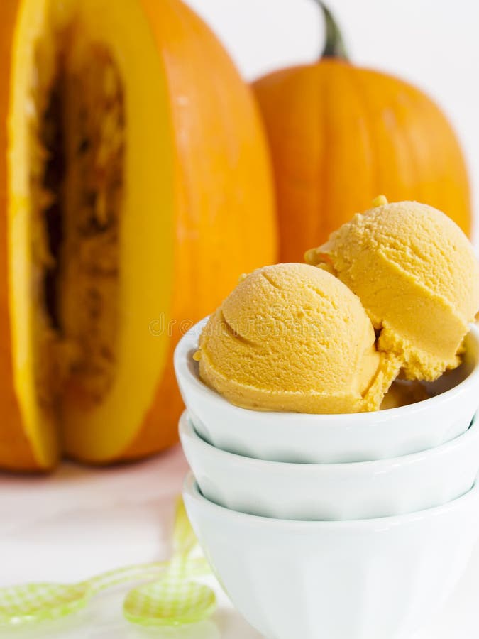 Pumpkin Gelato stock image. Image of kitchenware, bowl - 26811173