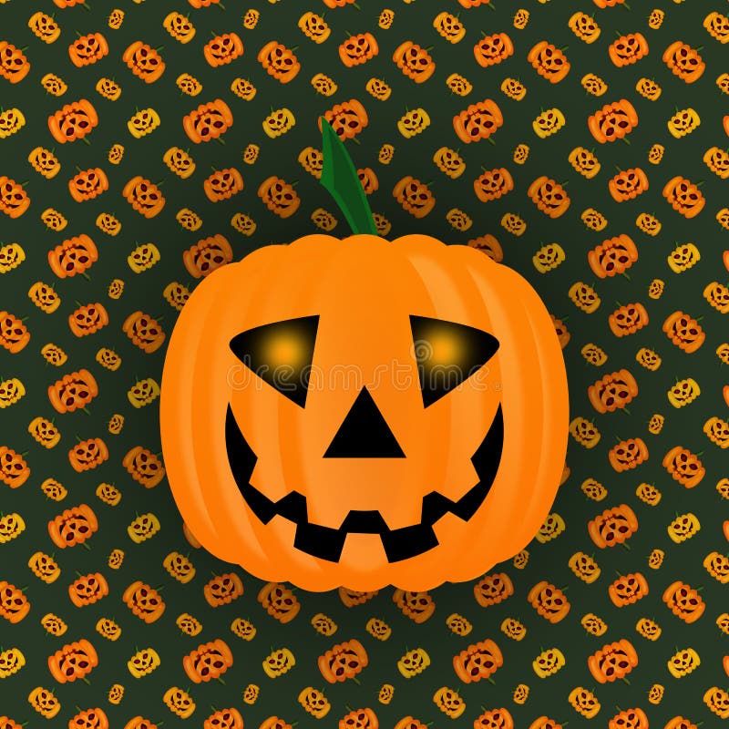 Pumpkin for Halloween on a Texture Background, Glowing Eyes, Lamp Jack ...