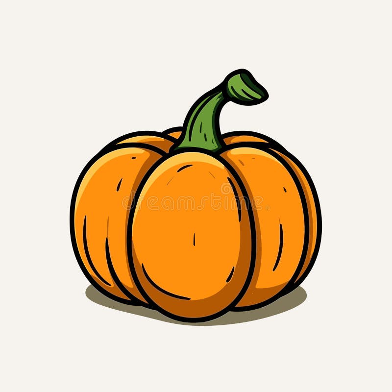 Pumpkin Hand-drawn Illustration. Pumpkin. Vector Doodle Style Cartoon ...