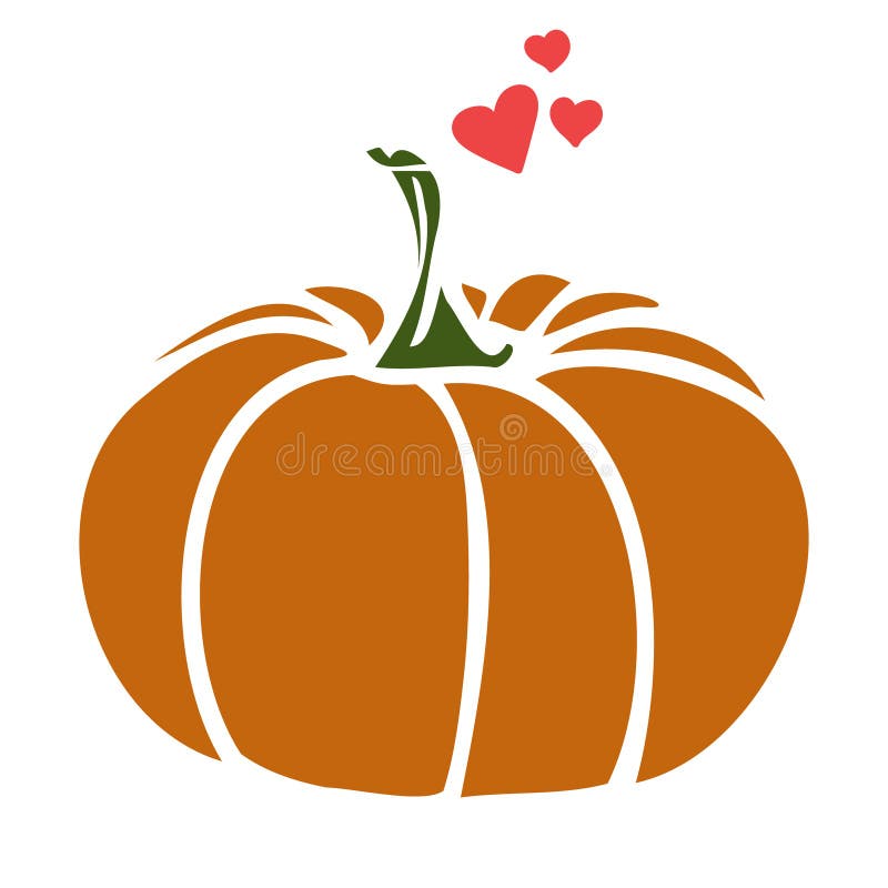 Pumpkin with Hearts. Color Vector Illustration Stock Vector ...