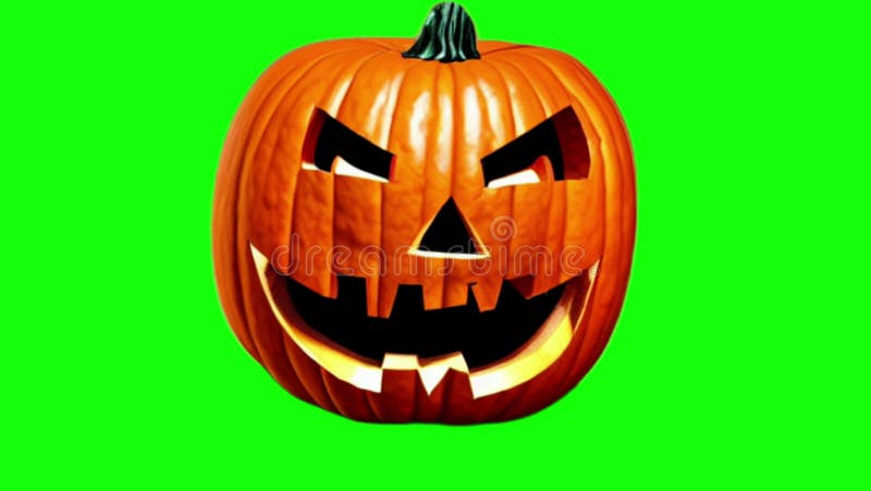 Pumpkin Halloween Animation Green Sceen Stock Footage - Video of ...