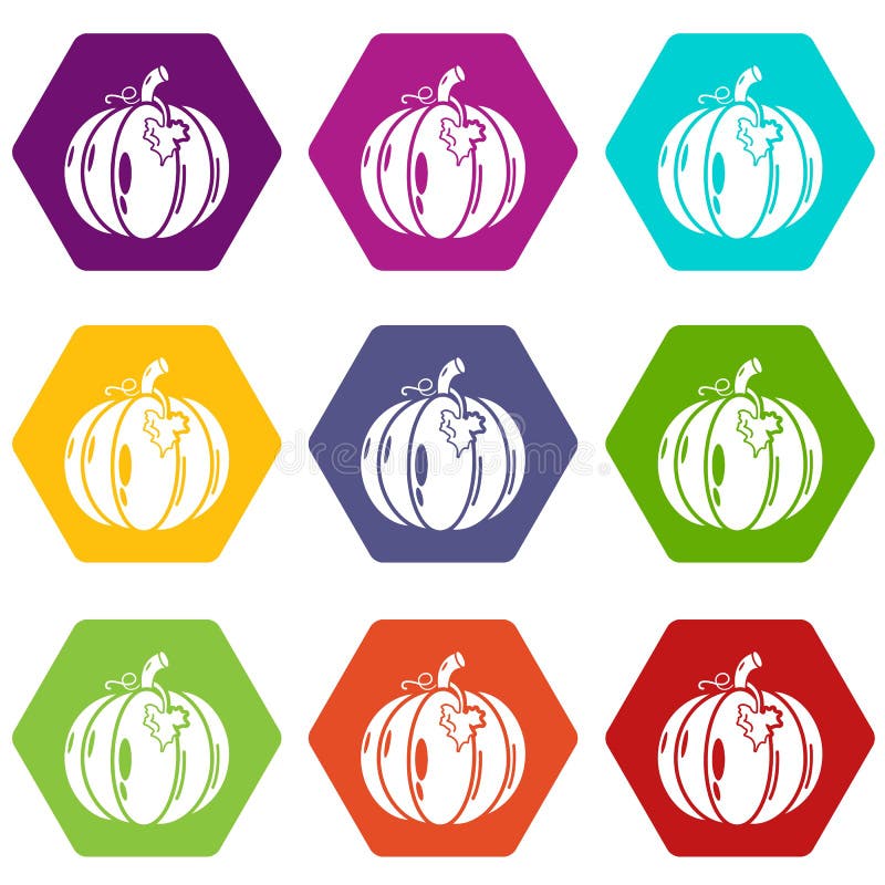 Pumpkin icons set 9 vector stock vector. Illustration of isolated ...