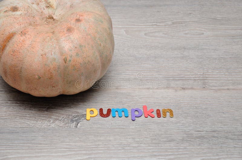 A Pumpkin with the Word Pumpkin Stock Photo - Image of agriculture ...