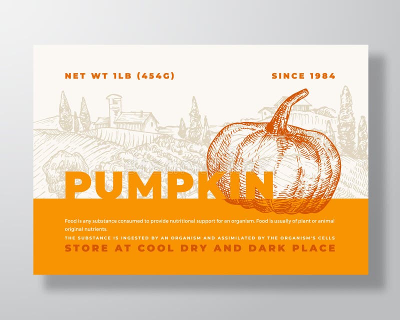 Pumpkin Label Template. Abstract Vector Packaging Design Layout Stock ...