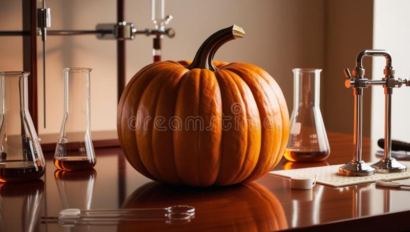 Pumpkin in a Laboratory Environment Stock Illustration - Illustration ...