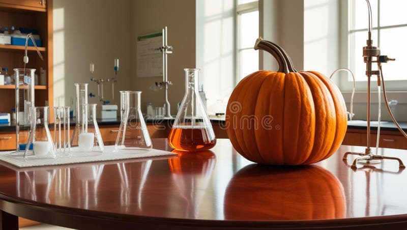 Pumpkin in a Laboratory Environment Stock Illustration - Illustration ...