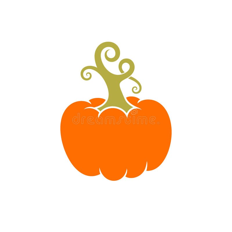 Pumpkin Logo, Simple Gray Style Stock Vector - Illustration of fruit ...