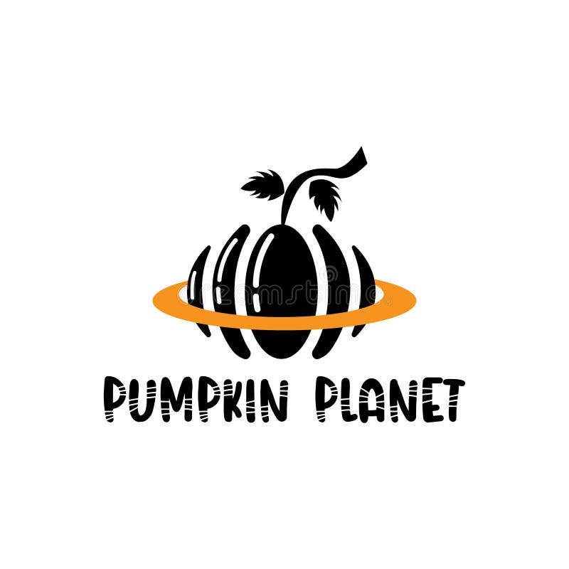 Pumpkin Logo Planet Vector Design Illustration Stock Vector ...