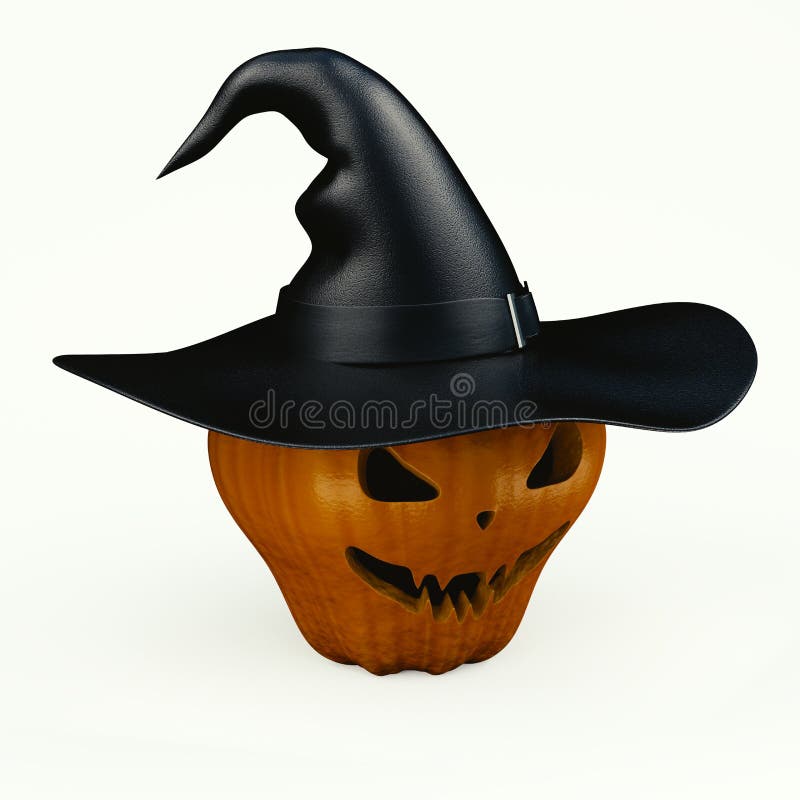 Pumpkin Looks Like Alien and Witch Hat Stock Illustration ...