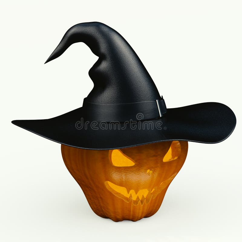 Pumpkin Looks Like Alien and Witch Hat Stock Illustration ...