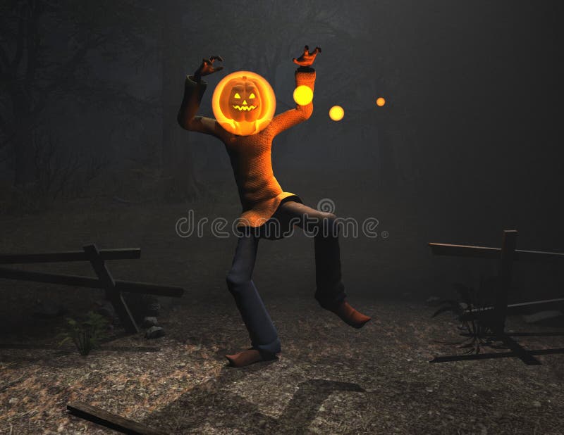 Pumpkin Man Halloween Character Stock Illustration - Illustration of ...