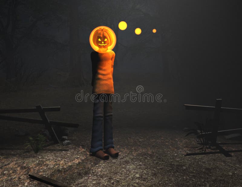 Pumpkin Man Halloween Character Stock Illustration - Illustration of ...