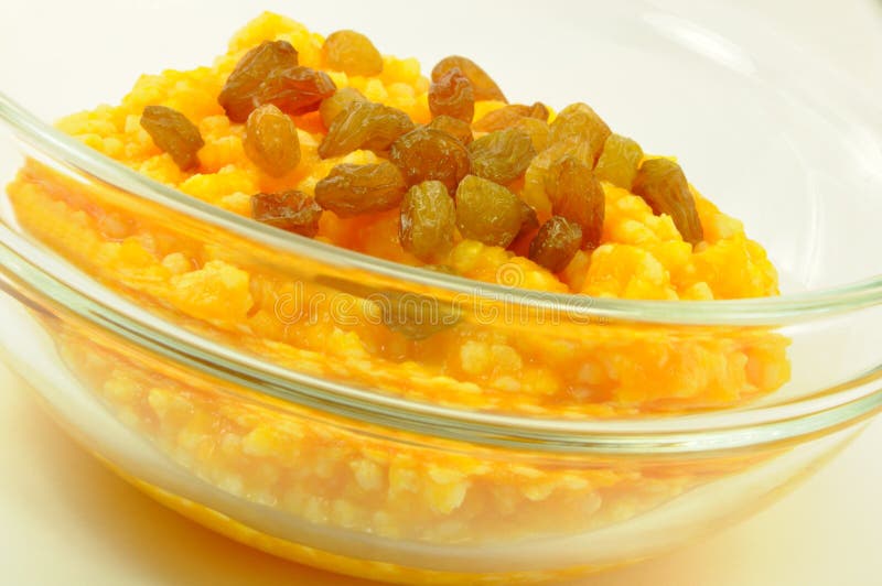 Pumpkin and Millet Gruel with Raisins Stock Image - Image of gourd ...