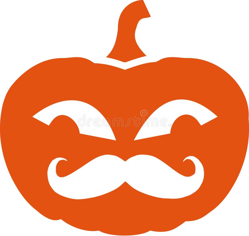 Pumpkin with mustache stock vector. Illustration of night - 107187213