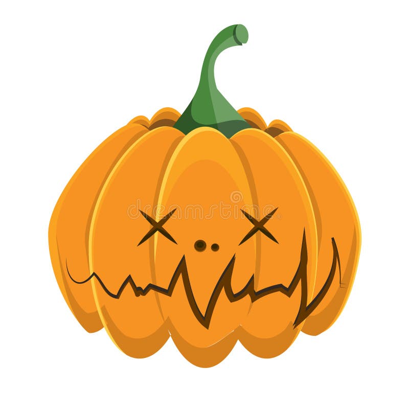 Vector Pumpkin Not Feeling Well, Halloween Element, Dead Stock Vector ...