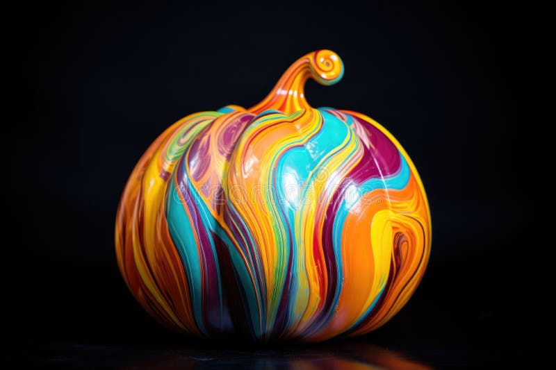A Pumpkin Painted in Bright, Child-friendly Colors Stock Photo - Image ...