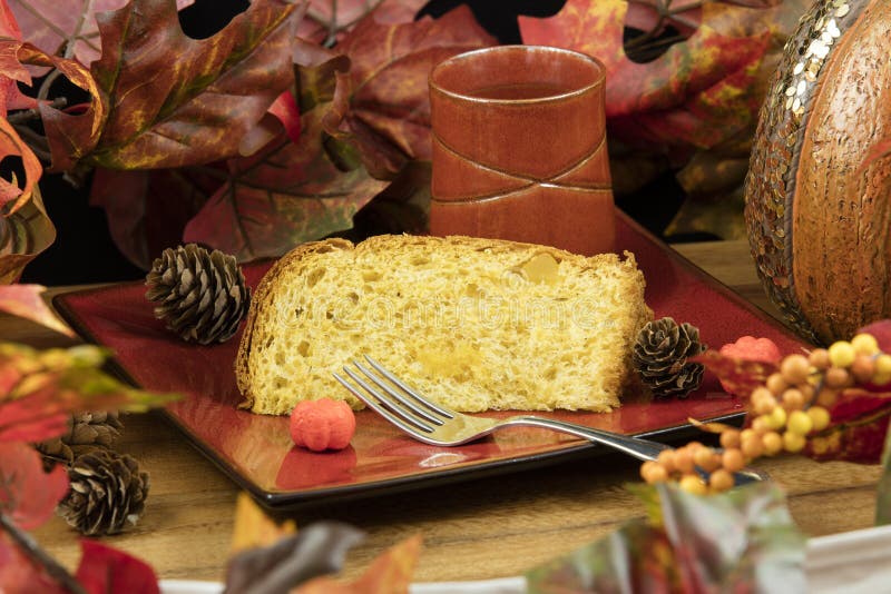 Pumpkin Panettone Served on a Plate Stock Photo - Image of events, cake ...