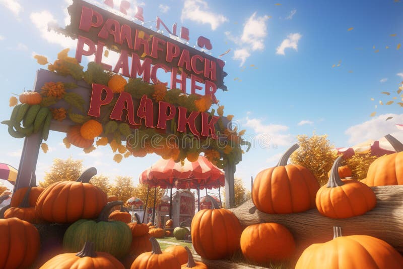 Pumpkin Patch Farmers Market Sign with Vibrant Stock Illustration ...