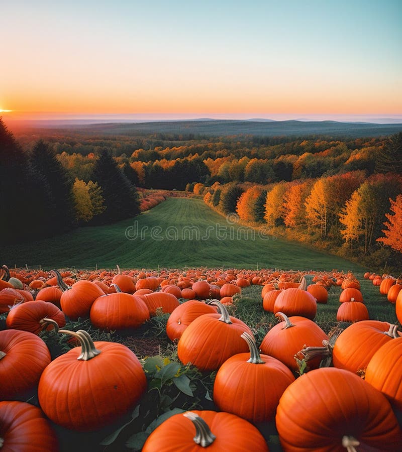 Pumpkin Autumn Patch stock illustration. Illustration of springtime ...