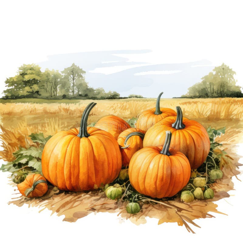 Pumpkin patch stock illustration. Illustration of print - 328681558