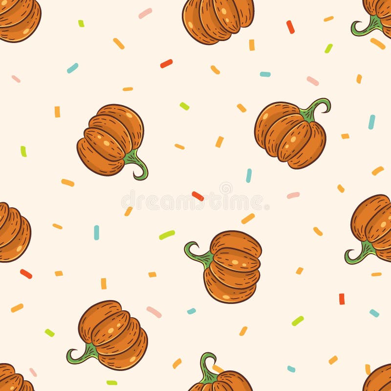 Pumpkin pattern vector stock vector. Illustration of decorative - 159567433