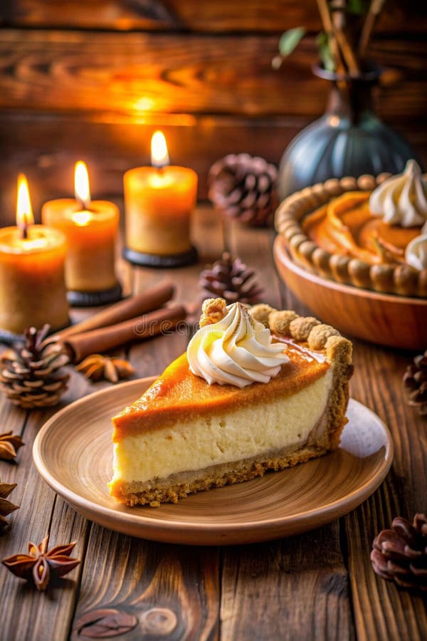 Pumpkin Pie with Autumn Background Stock Illustration - Illustration of ...