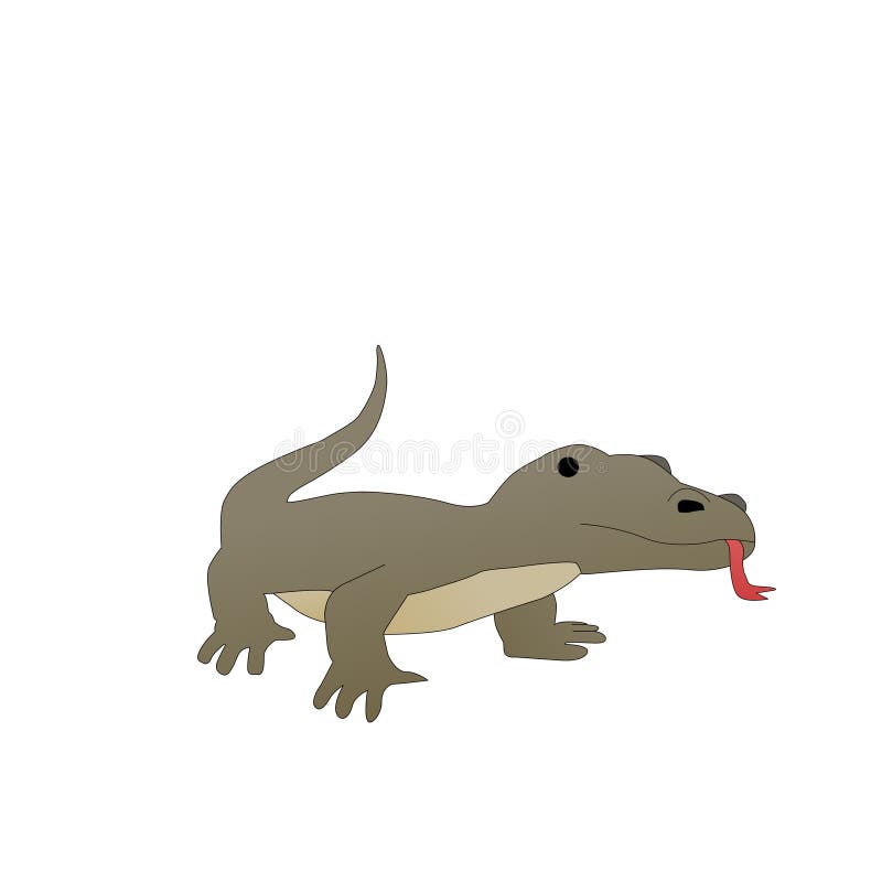 Komodo Dragon Stalking in the Wild Stock Vector - Illustration of wild ...