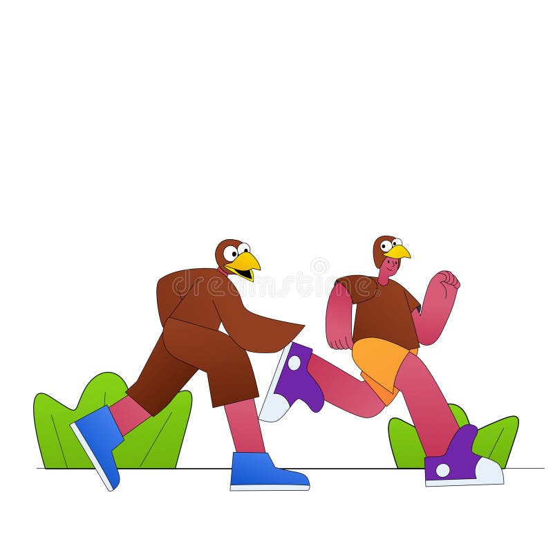 Thanksgiving Turkey Trot Race: Fun and Festive Community Event Stock ...
