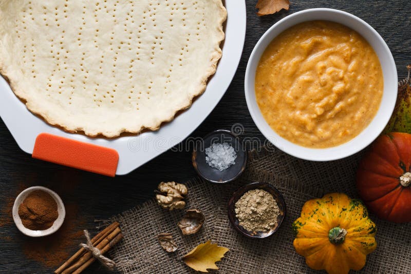 Pumpkin Pie Cooking Process Stock Image - Image of piece, delicious ...