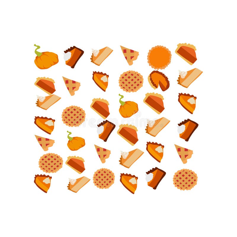Pumpkin Pie Pattern Vector Illustration Stock Illustration ...