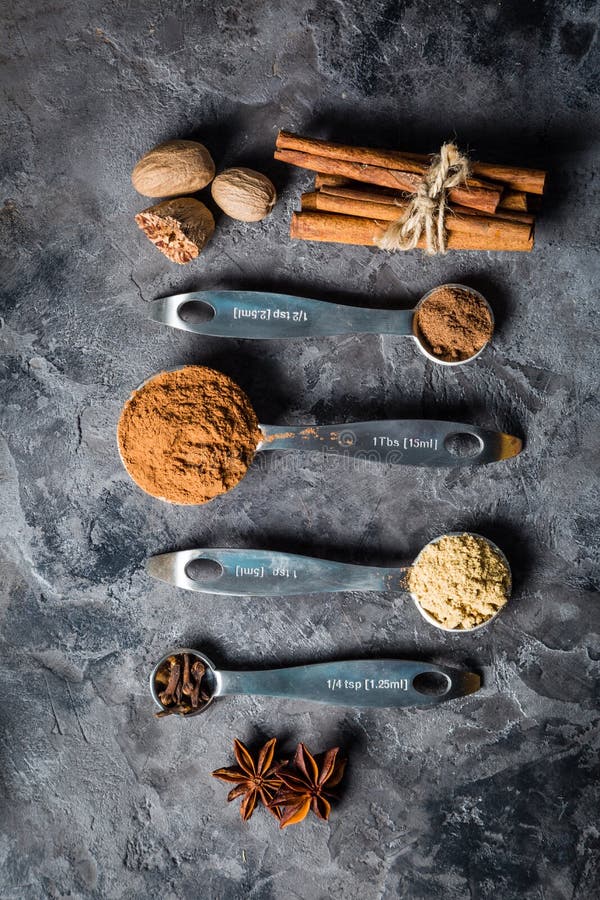 Pumpkin Pie Spices in Measuring Cups Stock Photo - Image of nutmeg ...