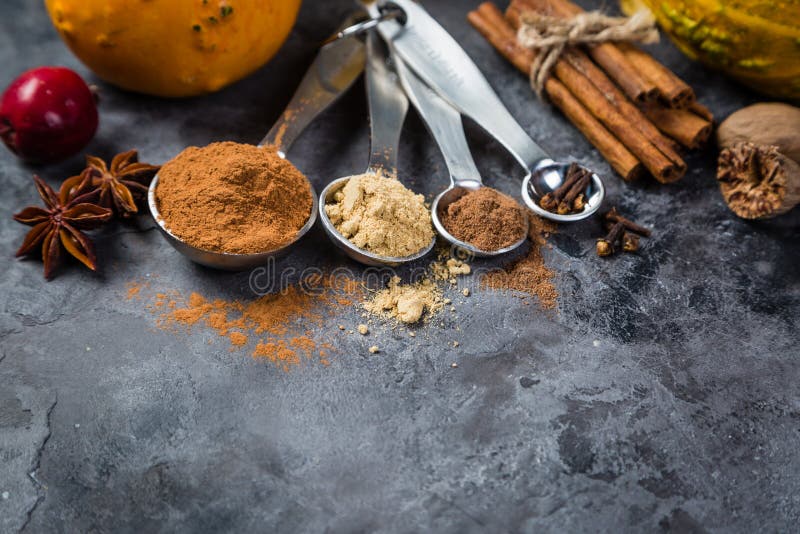 Pumpkin Pie Spices in Measuring Cups Stock Photo - Image of sweet ...