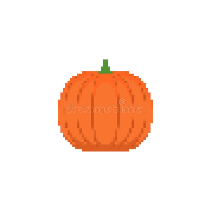 Pumpkin Pixel Art. Pixelated Vegetable Stock Vector - Illustration of ...