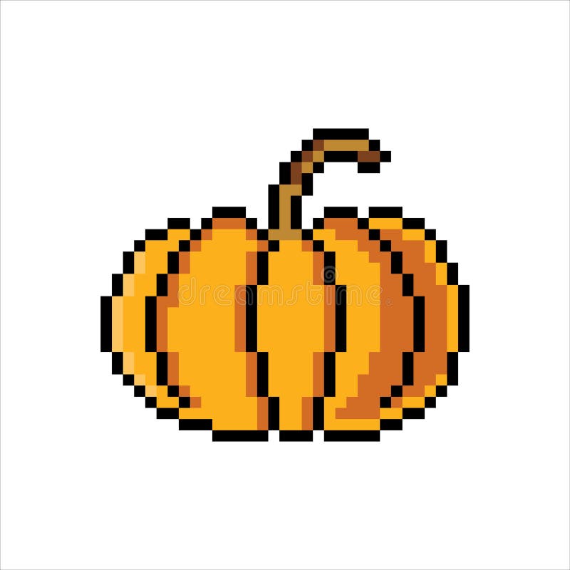 Pumpkin with Pixel Art. Vector Illustration Stock Vector - Illustration ...